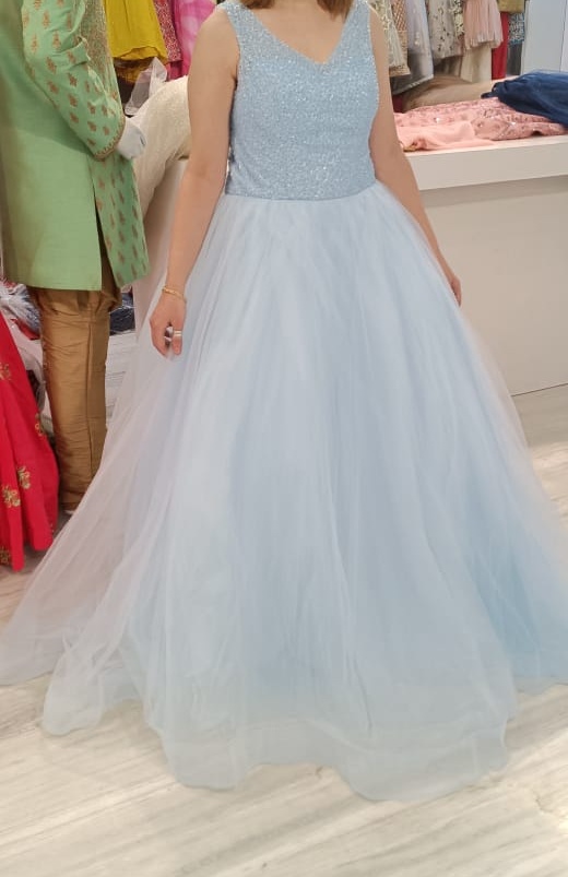Sky Blue Ball Gown Rental in Udaipur | Fancyano